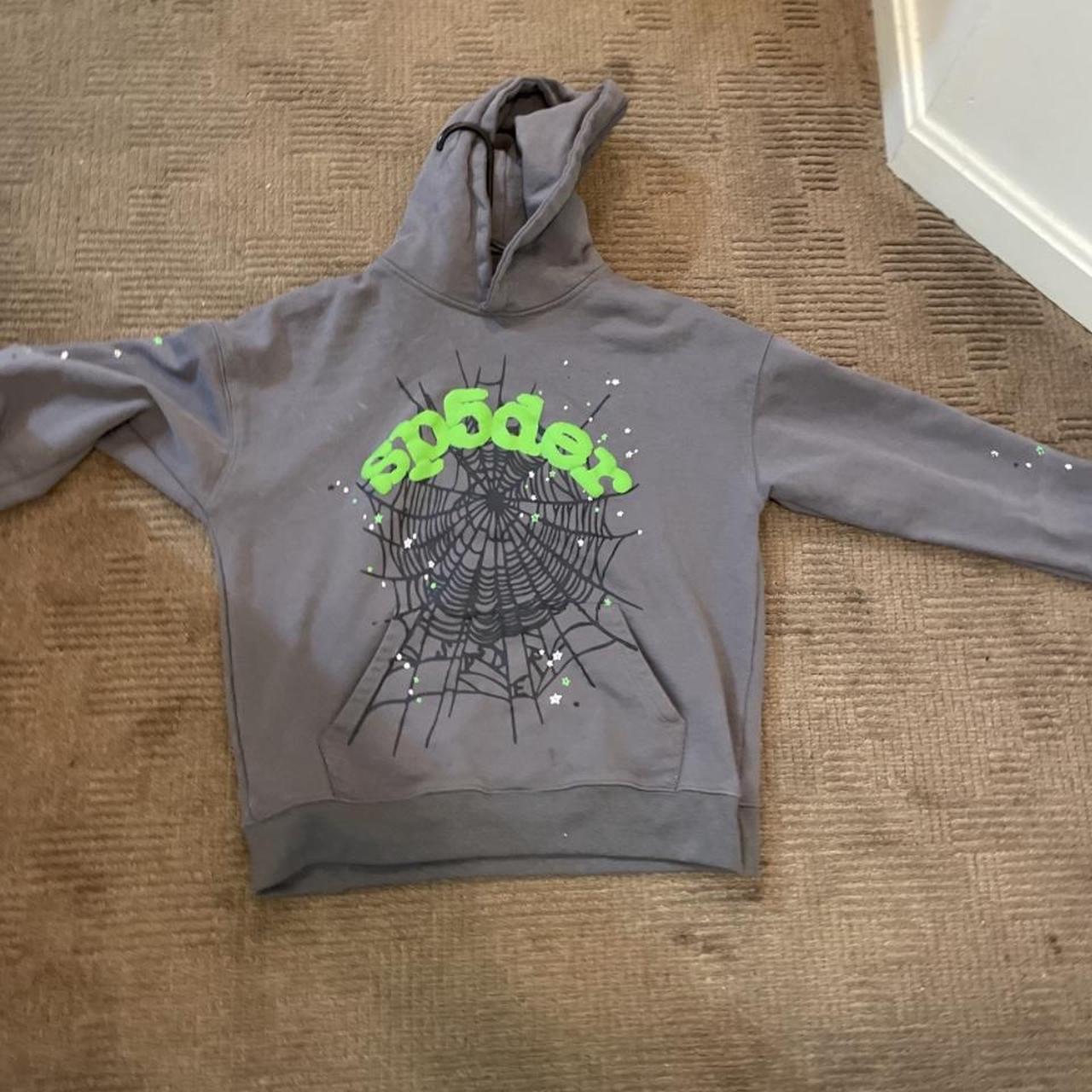 Real slate gray sp5der hoodie medium | Depop