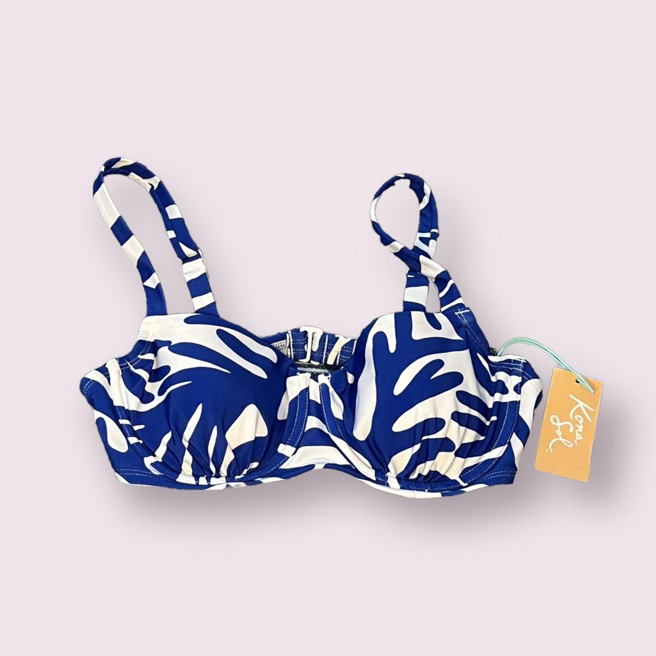 Blue Underwire Bikini Top Tagged: Kona Sol Size: M... - Depop