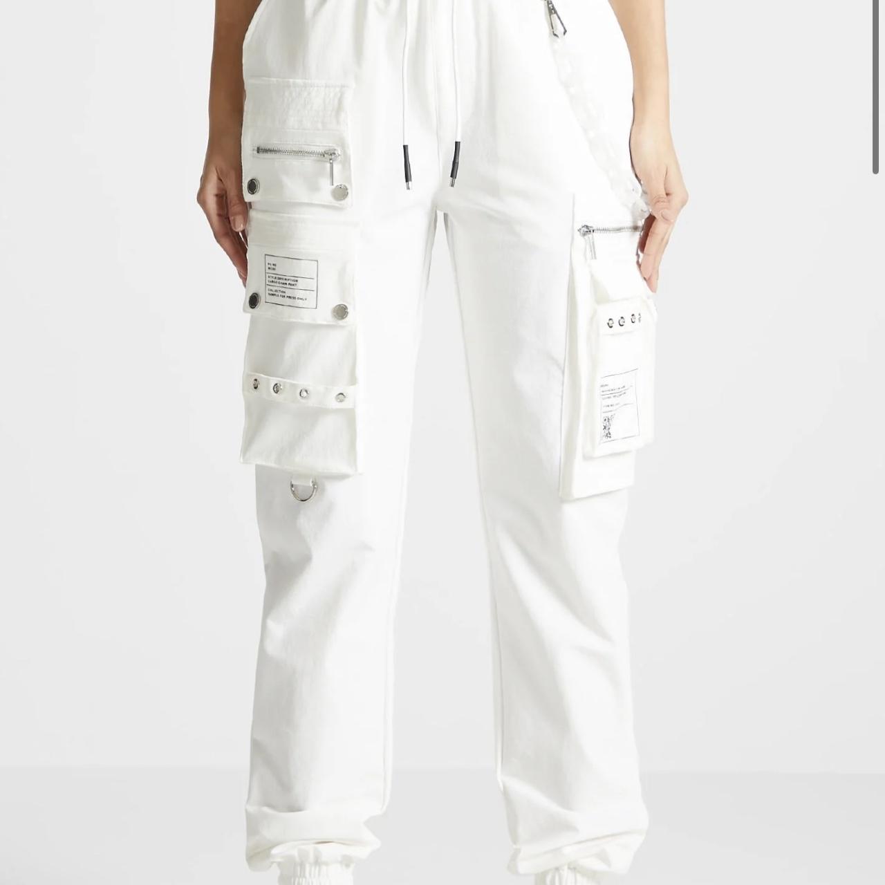 Manière De Voir cargo pants with frosted chain - off... - Depop
