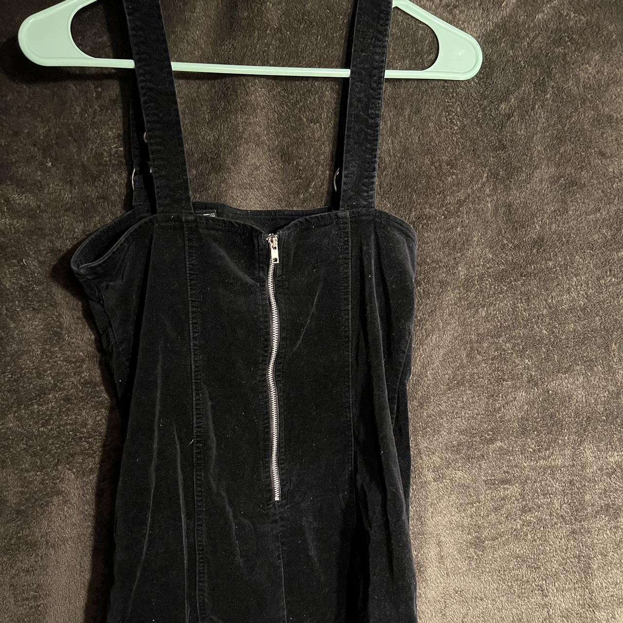 black buckle-strap pinafore dress - goes up to my... - Depop