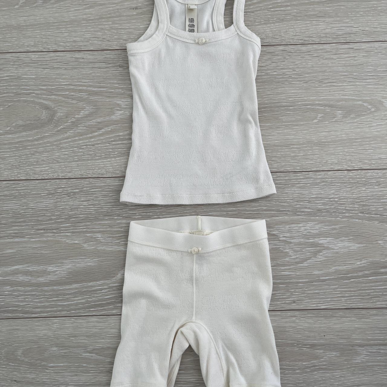 Skims Kids Logo Pointelle tank and short set... - Depop