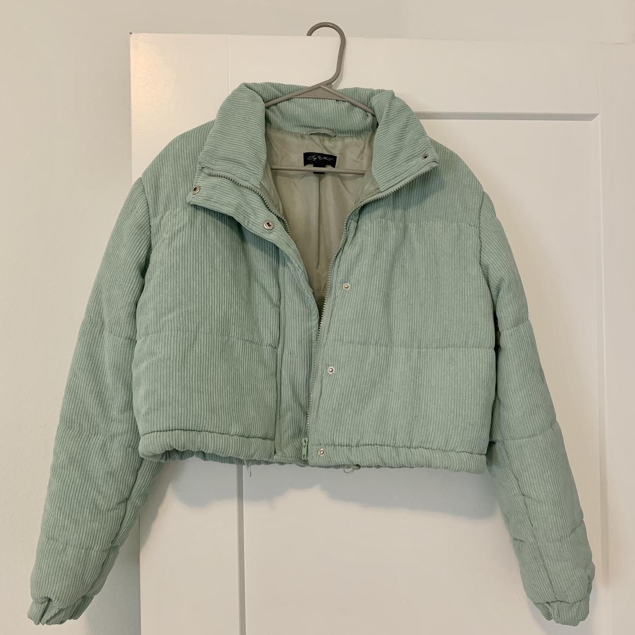 Say What? Women's Green and Blue Coat | Depop