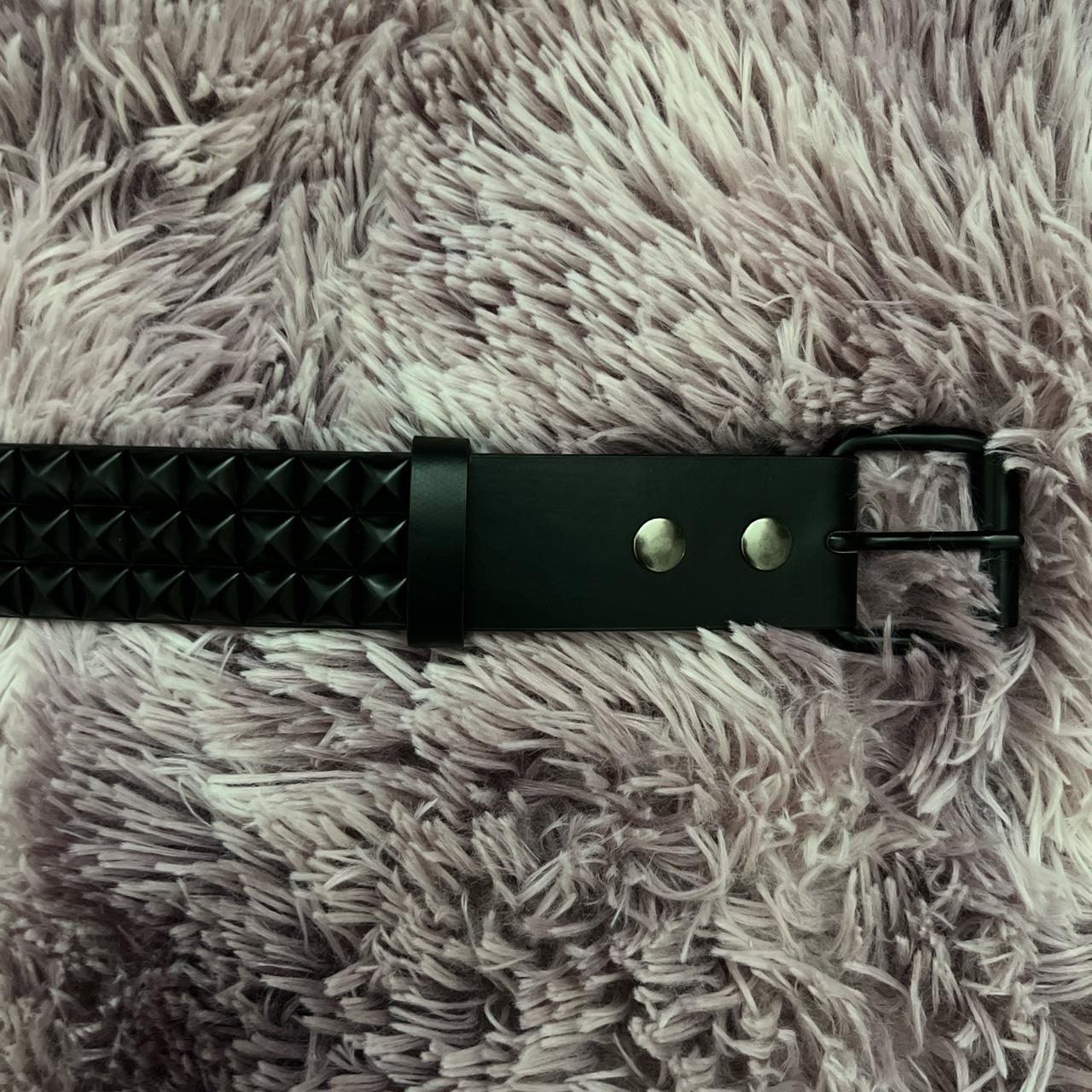 scene emo black studded belt never worn 41” long... - Depop