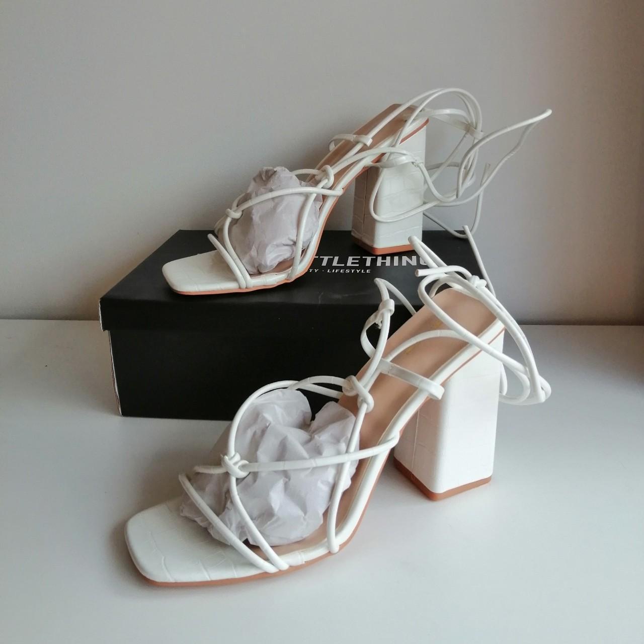 White square toe, cros detail, lace up Pretty Little... - Depop White square toe, cros detail, lace up Pretty Little... - Depop