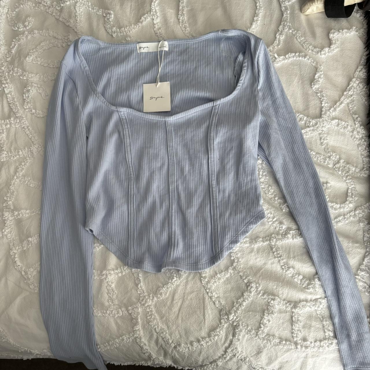 Supré blue long sleeve never worn and still with... - Depop