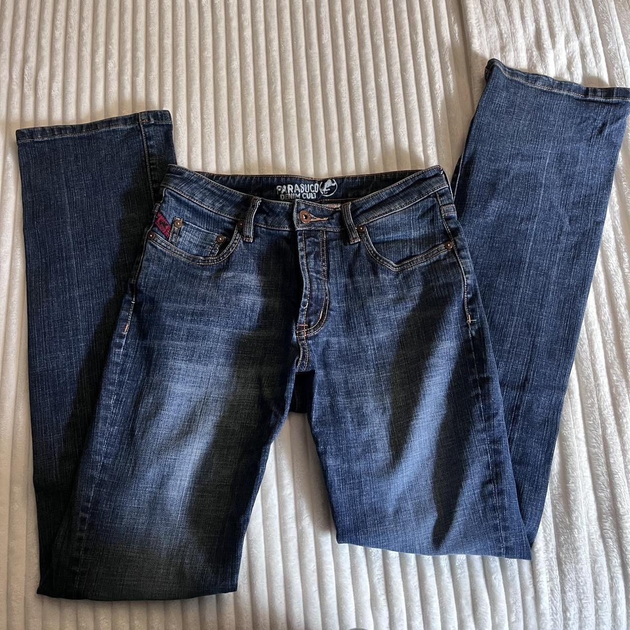 parasuco dark blue mid rise vintage bootcut jeans... - Depop
