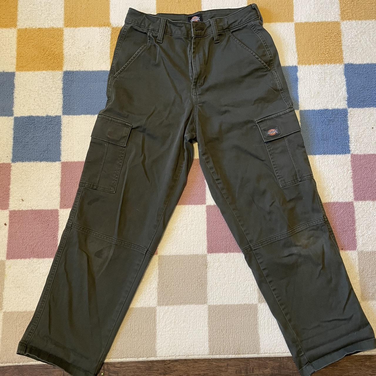 Dickies green cargo pants with a relaxed fit. Size... - Depop