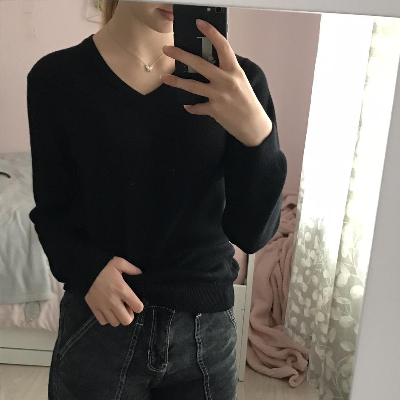 black v-neck school jumper 🎓 age 11-12 but would... - Depop