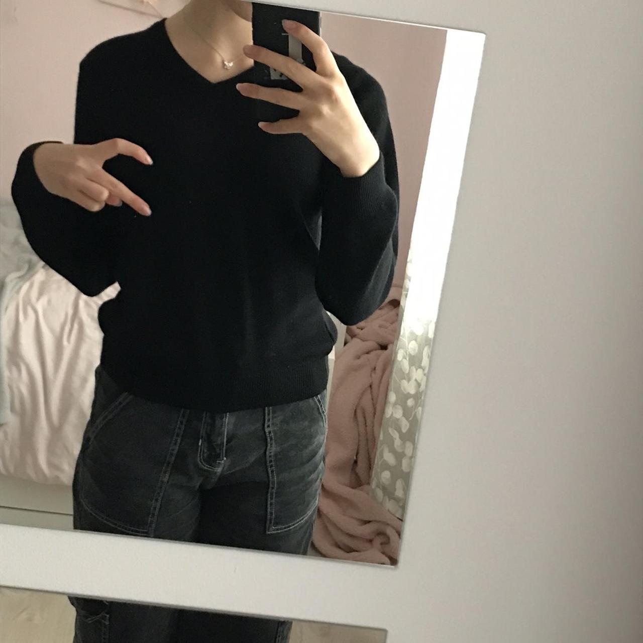 black v-neck school jumper 🎓 age 11-12 but would... - Depop
