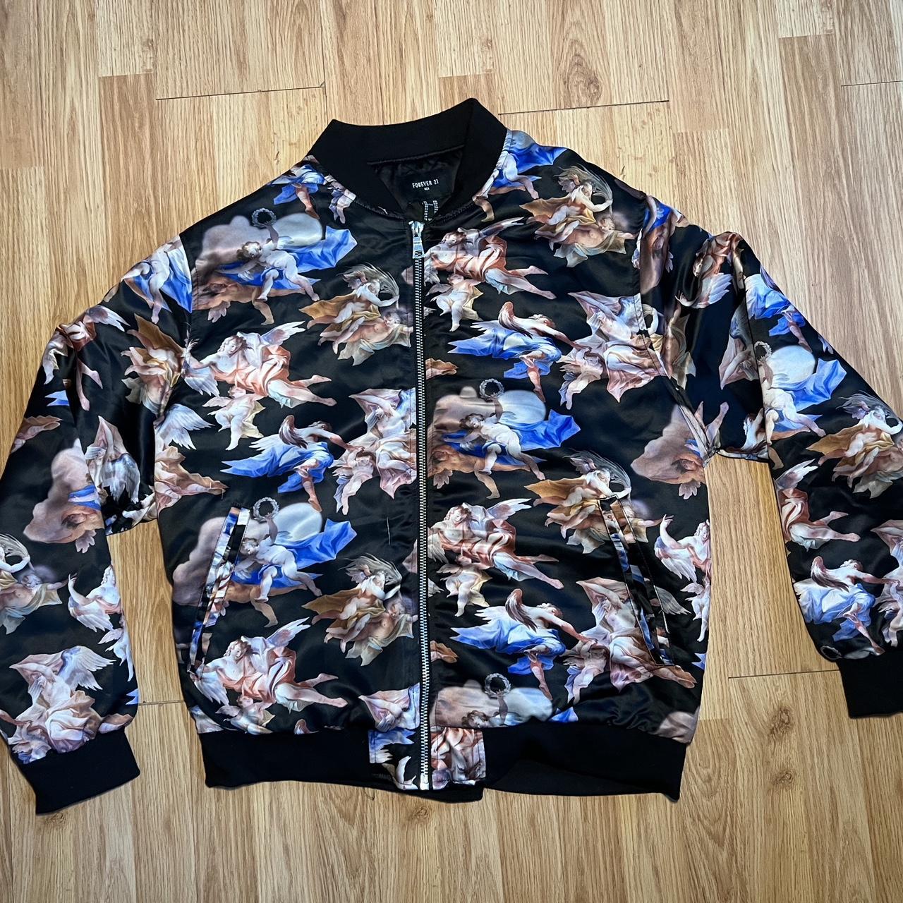 Forever 21 Men’s Angel Print Jacket Size XXL - Depop