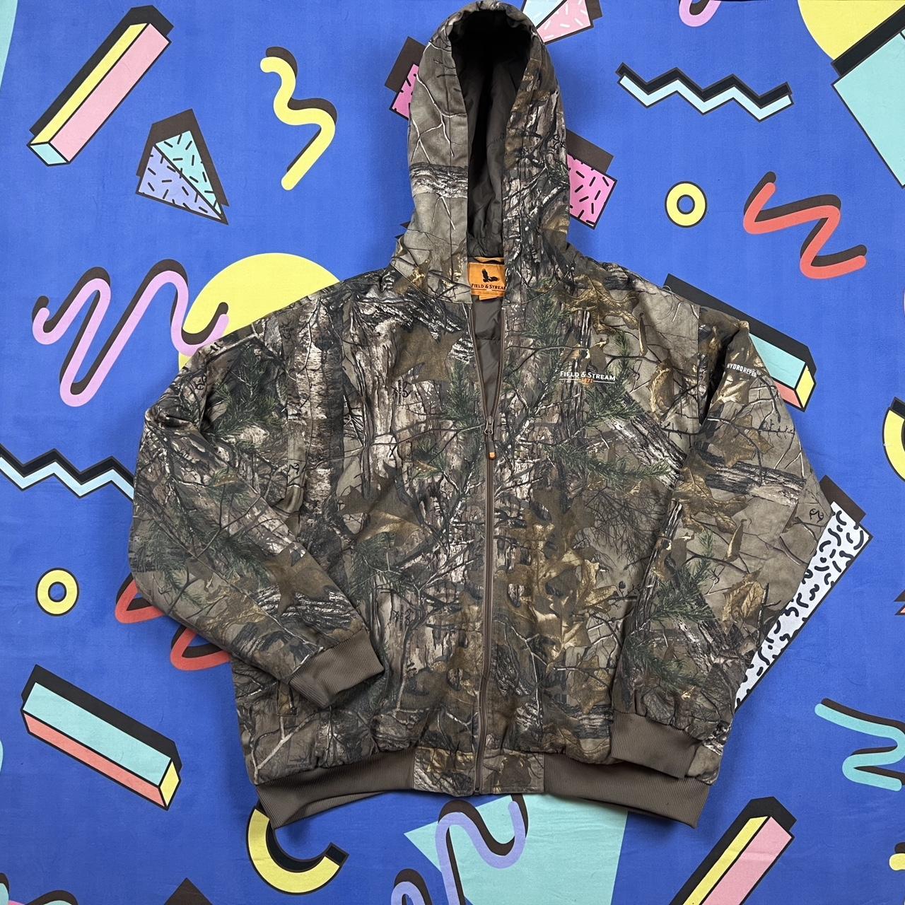Field and Stream Camo Hooded Jacket Full Zip Size... - Depop