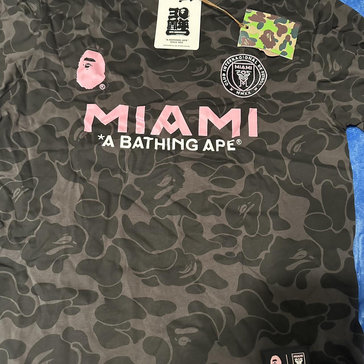 Inter Miami x bape black shirt Size L - Depop