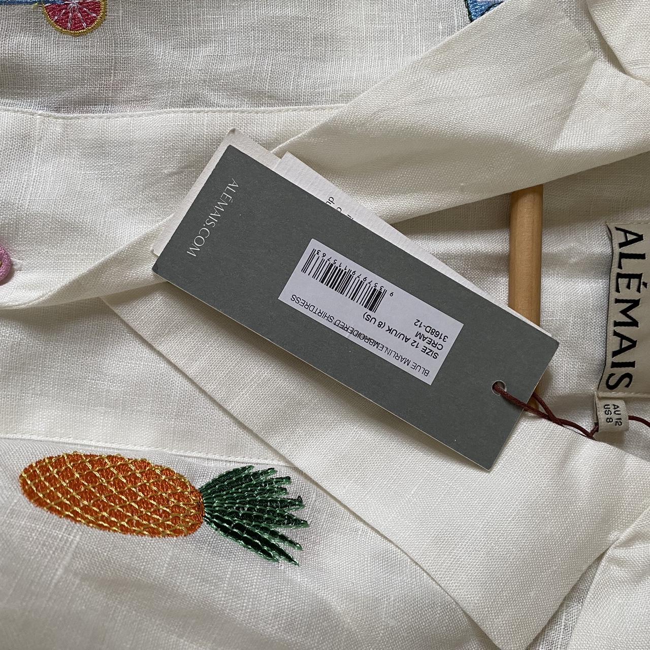 Alemais blue marlin embroidered shirt dress size 12.... - Depop