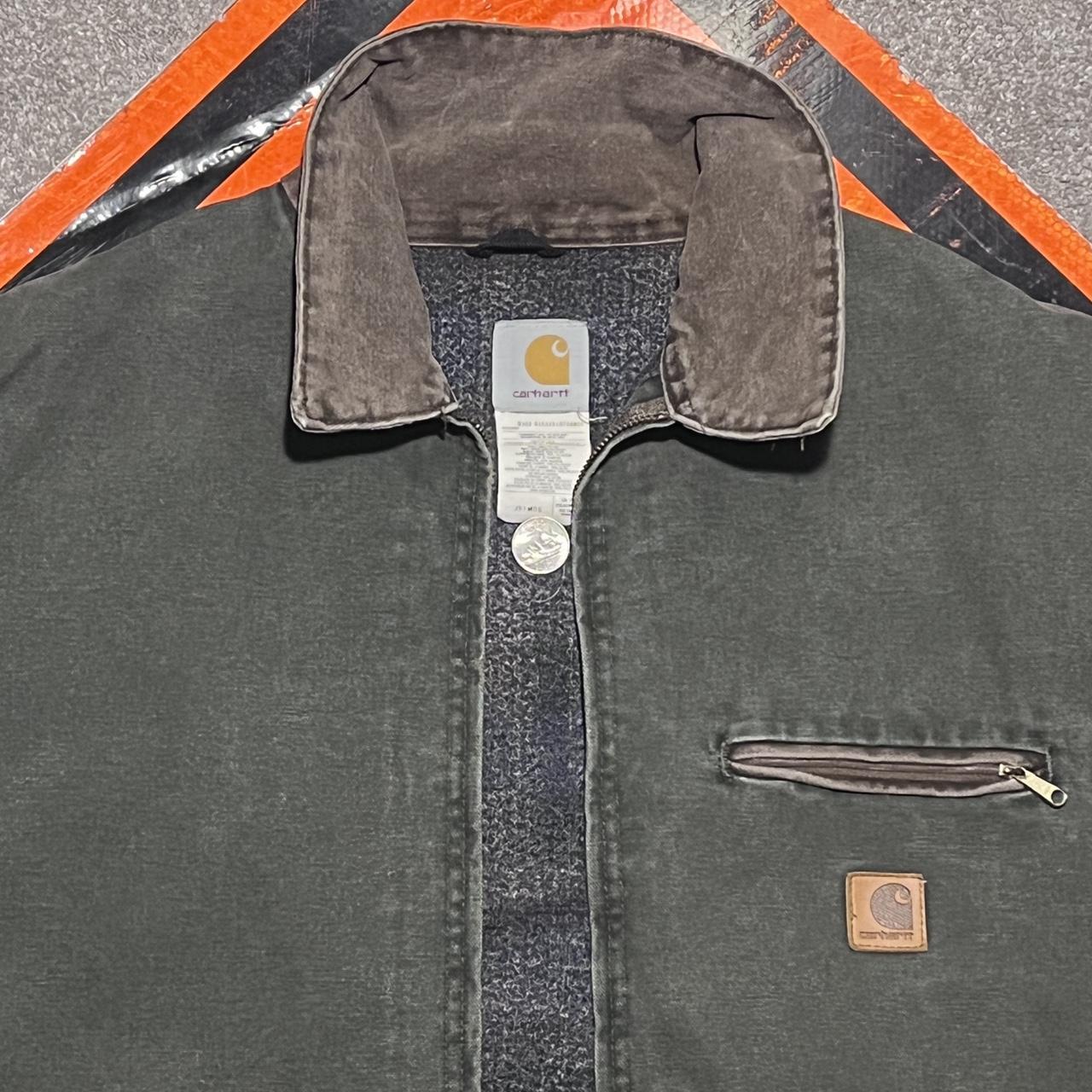 Carhartt jacket Vntage Detroit carpet lining... - Depop