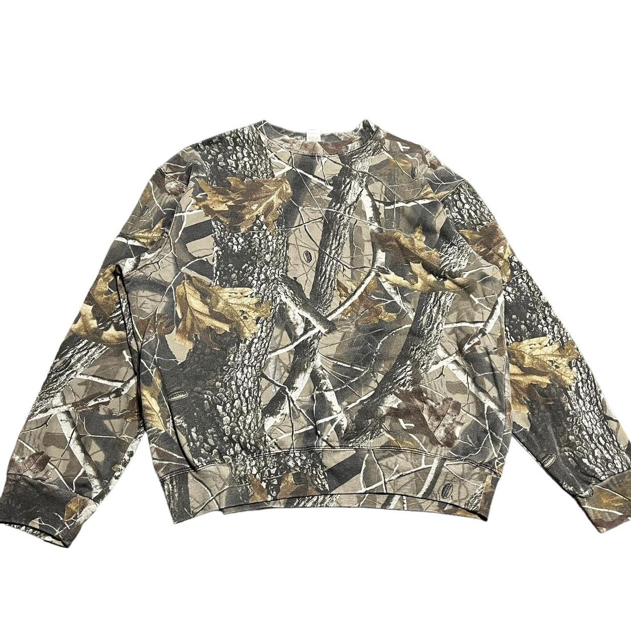 90’s real tree camo like crewneck -condition -... - Depop