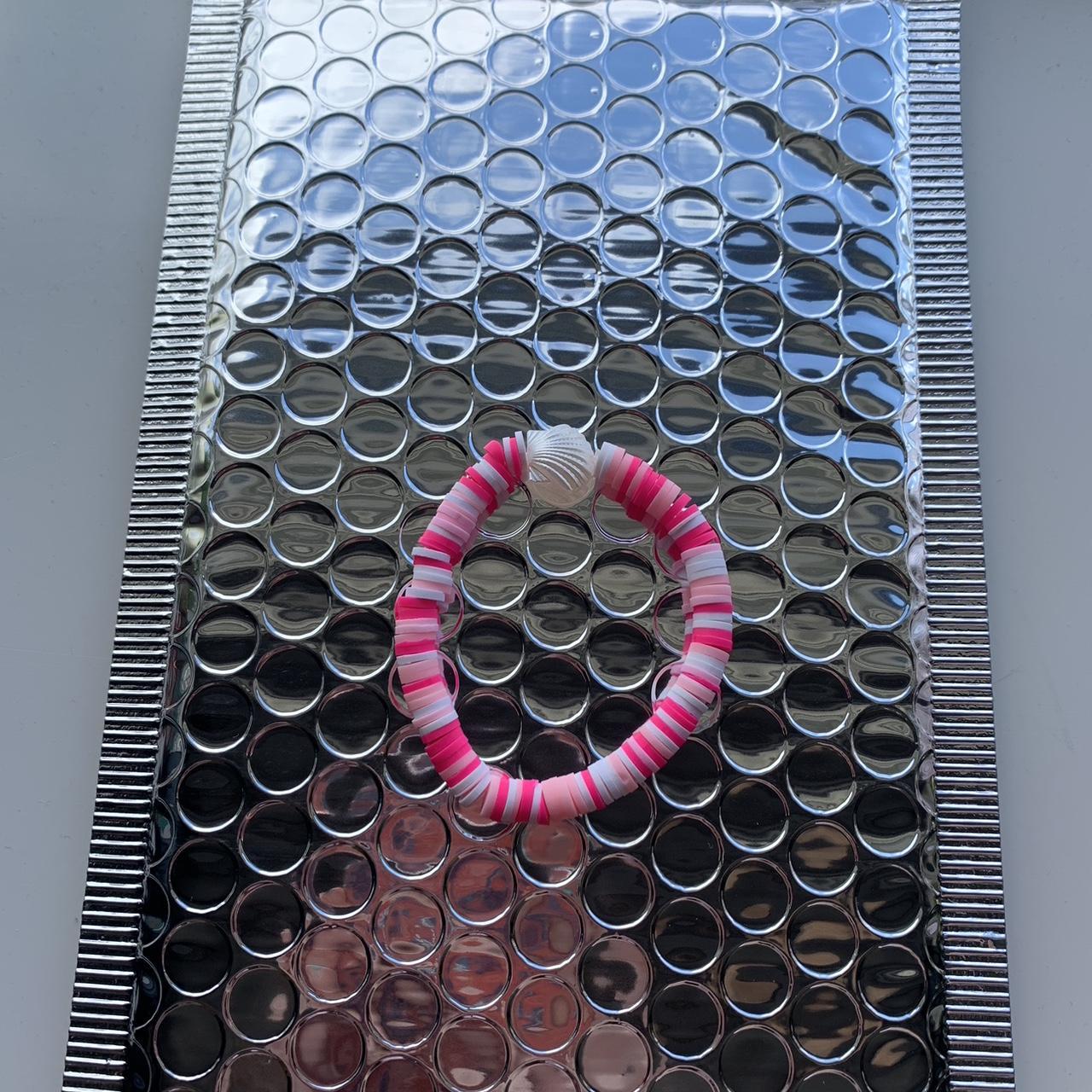 Pink shell bracelet. Size small. Includes lots of... - Depop