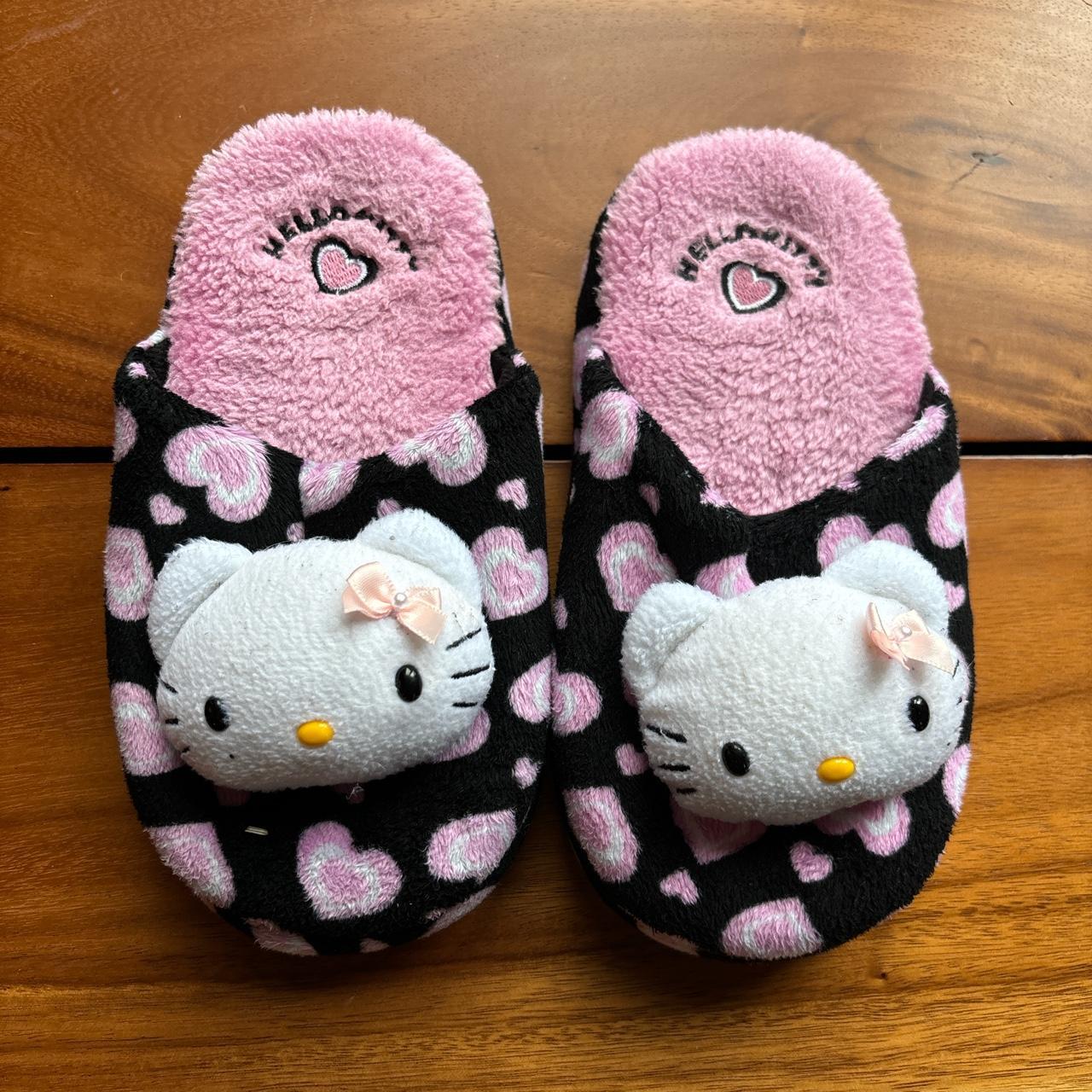 Hello Kitty plush padded slippers with Hello Kitty... - Depop