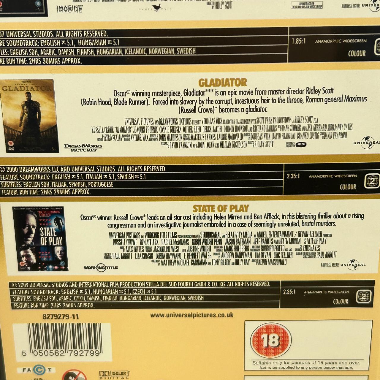 3 film box set DVD American gangster, gladiator,... - Depop