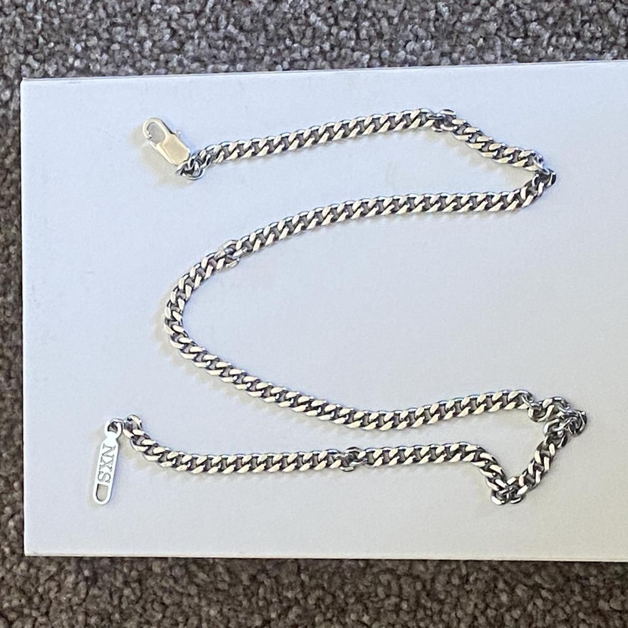 NXS silver cuban chain necklace Loose fit on neck... | Depop