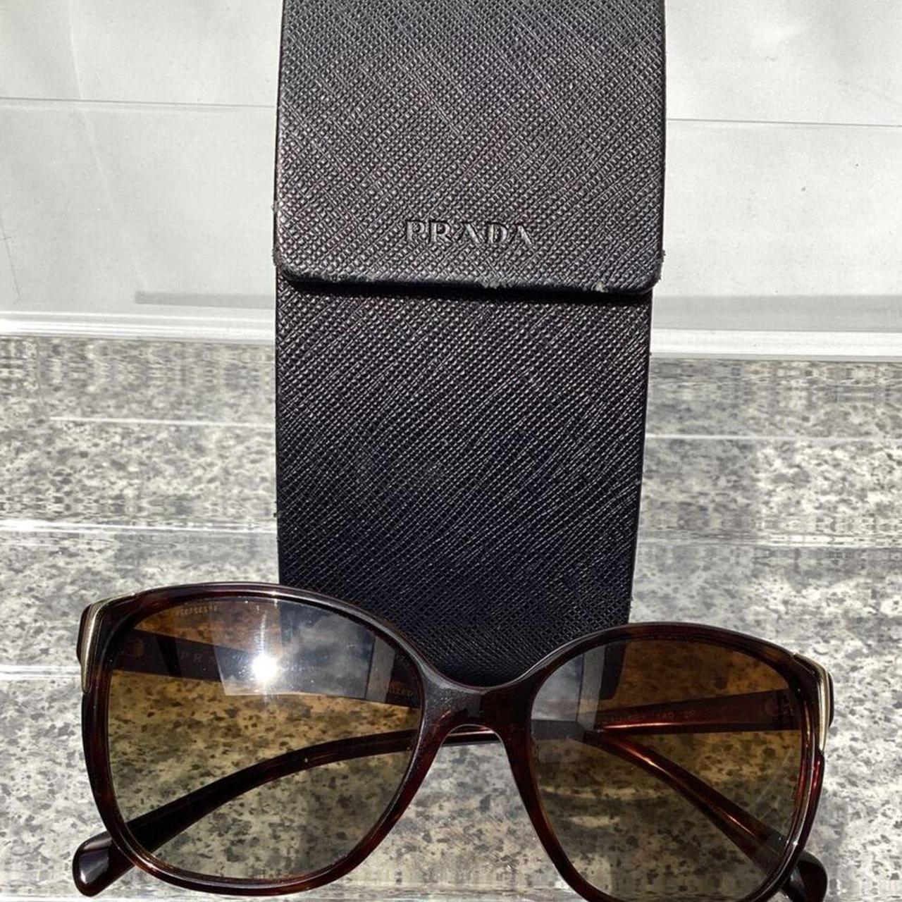 Prada Sunglasses Tortoise Shell Brown SPR01O 55/17... - Depop