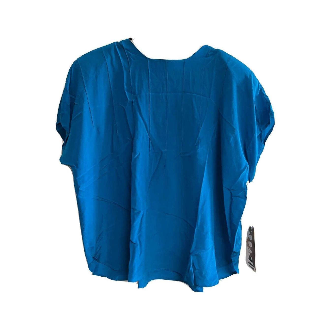 new with tags vintage silk blue top pullover keyhole... - Depop