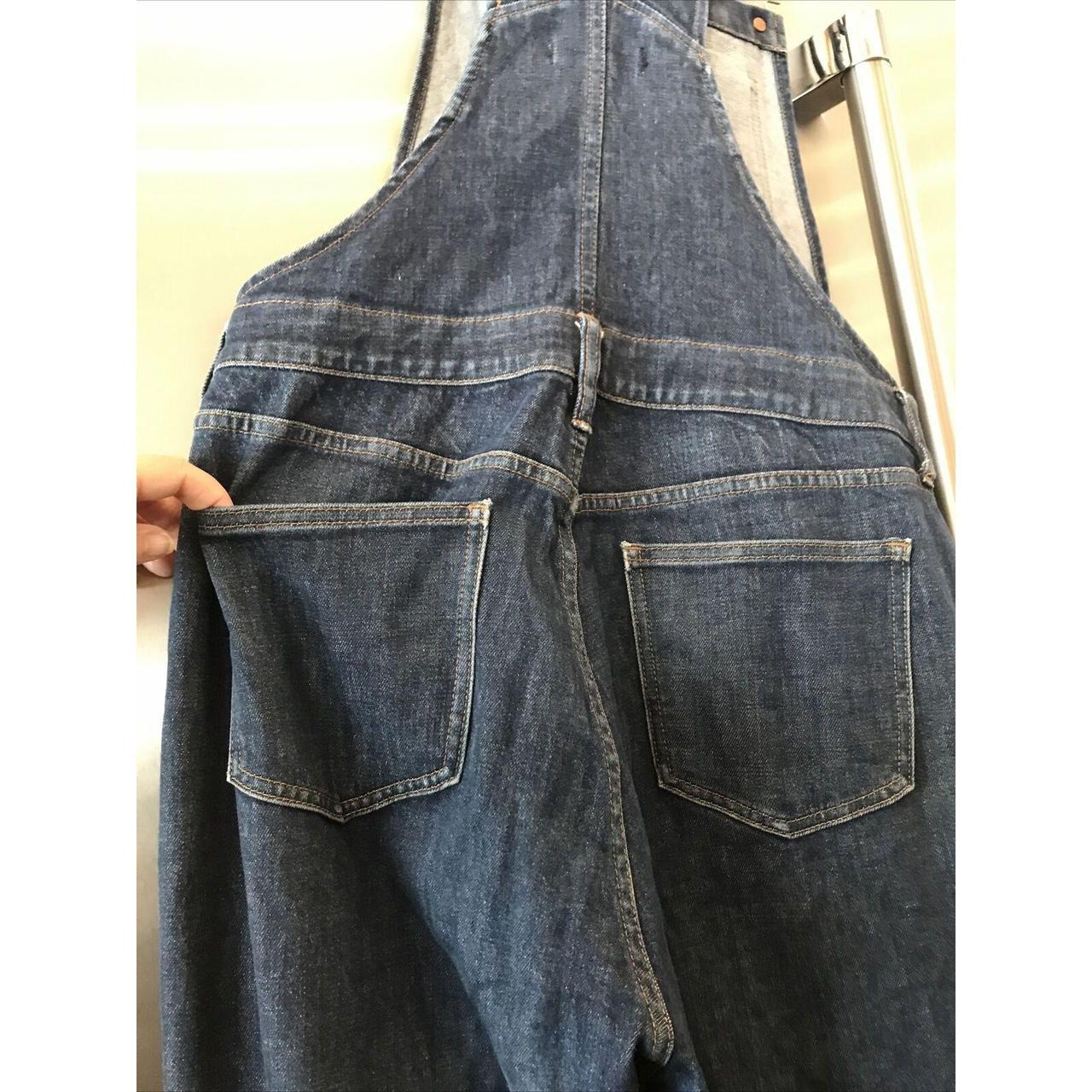 Madewell blue overalls denim hook straps button... - Depop