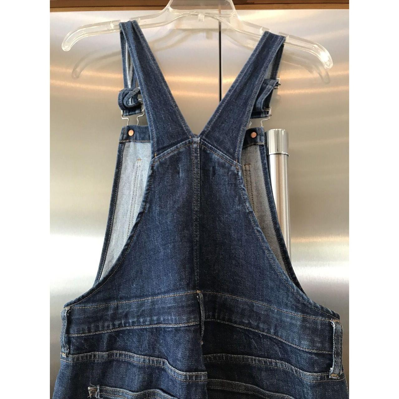 Madewell blue overalls denim hook straps button... - Depop