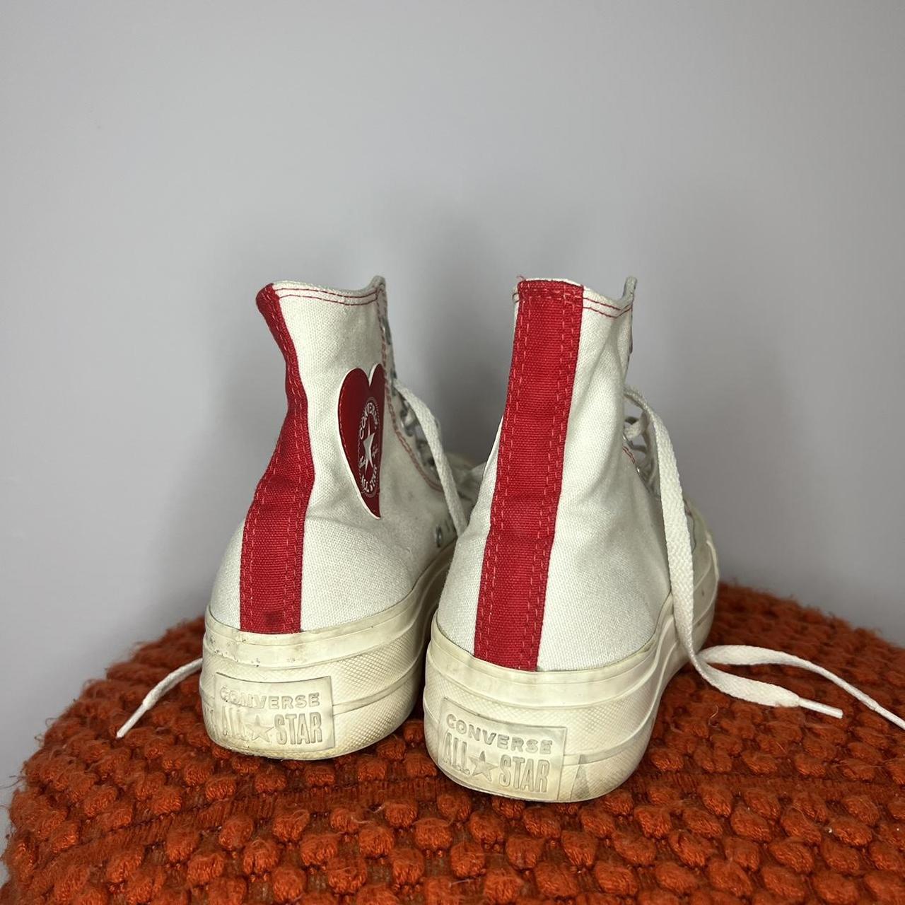 Chuck Taylor Red Heart Converse! 🍓 - Size 7 1/2 -... - Depop