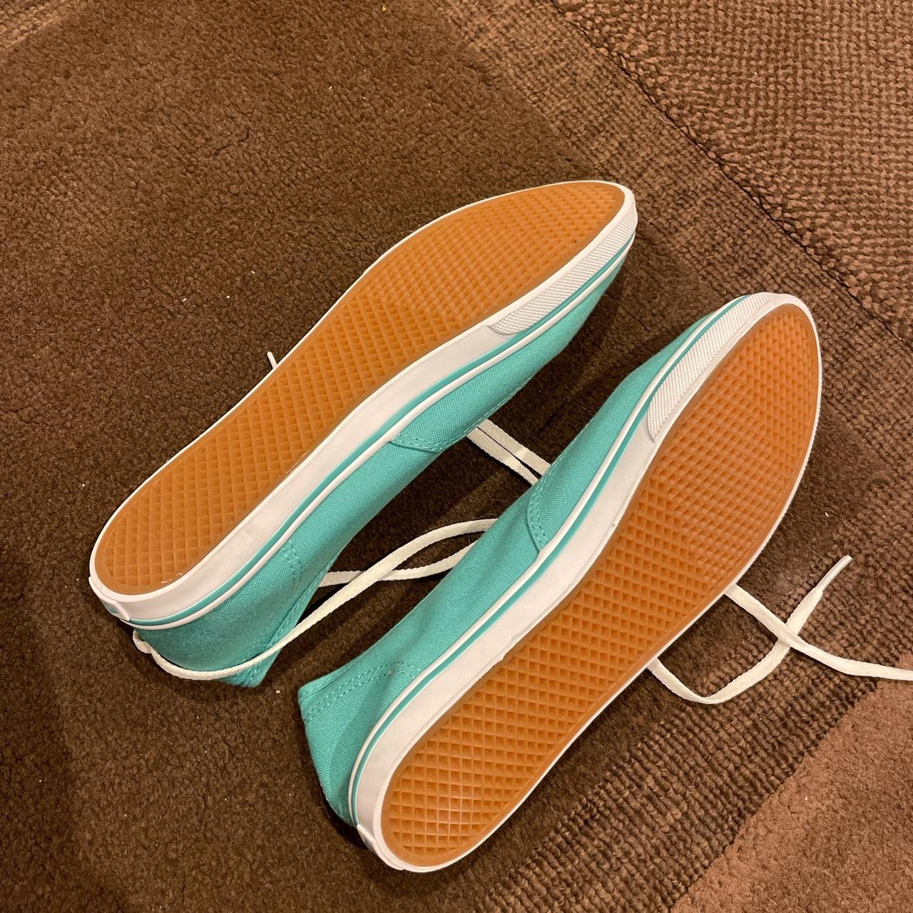 NEW and UNWORE Turquoise vans shoes Bought a year... - Depop