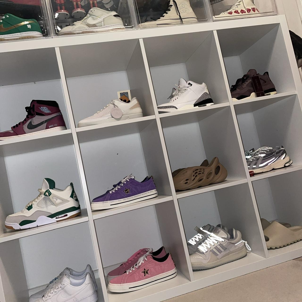 Multiple sneakers and acrylic display/storage boxes... | Depop