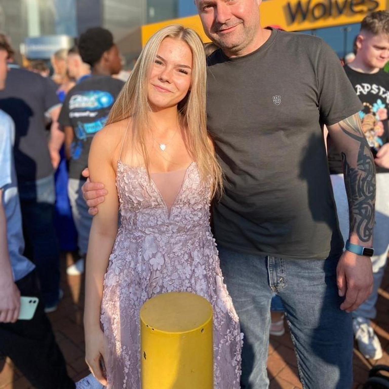 Pink dress worn twice - Depop