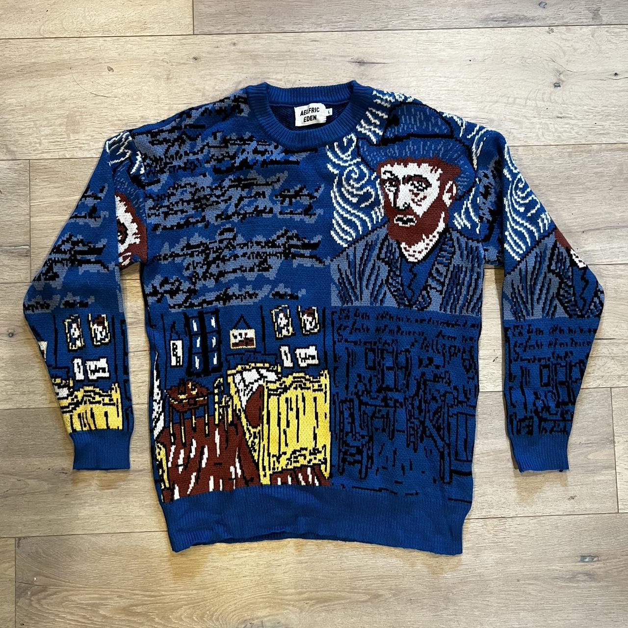 Aelfric Eden Blue Van Gogh Sweater sz L Large - Depop