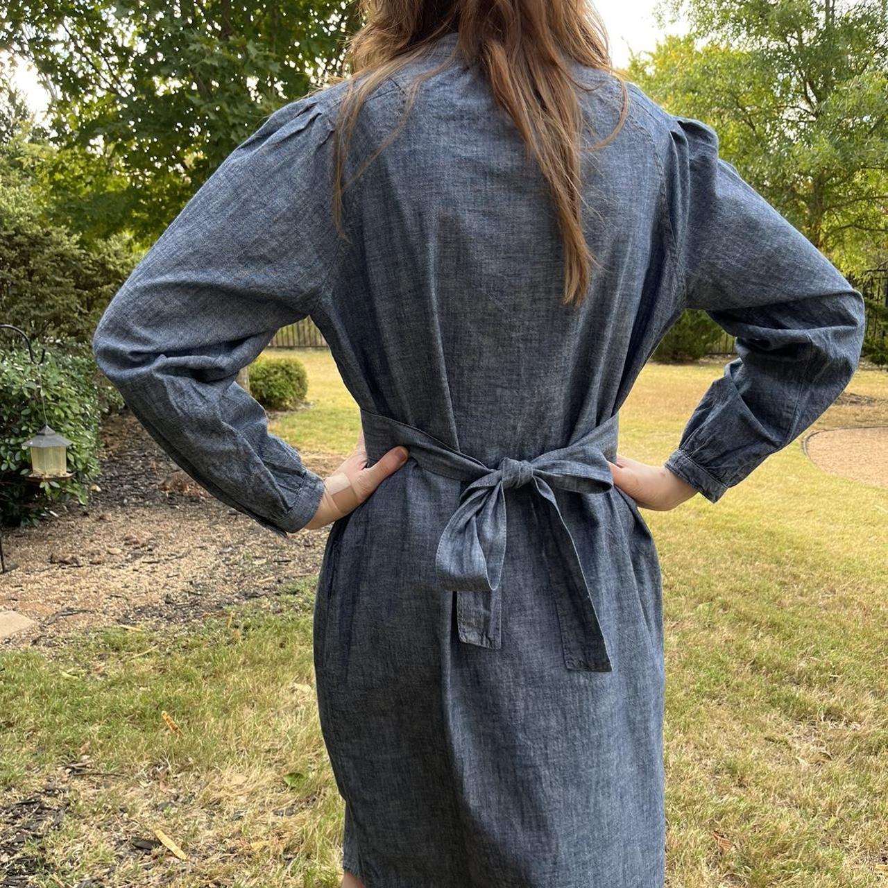 DENIM CHIC! Versatile muted blue Cotton smock dress... - Depop