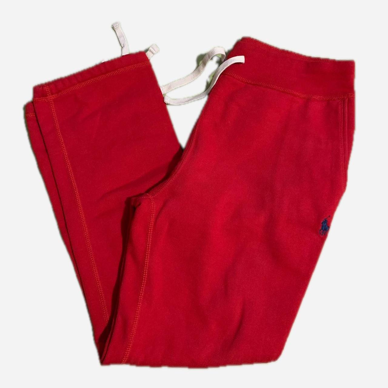 Polo Ralph Lauren Red Fleece Sweatpants - Depop