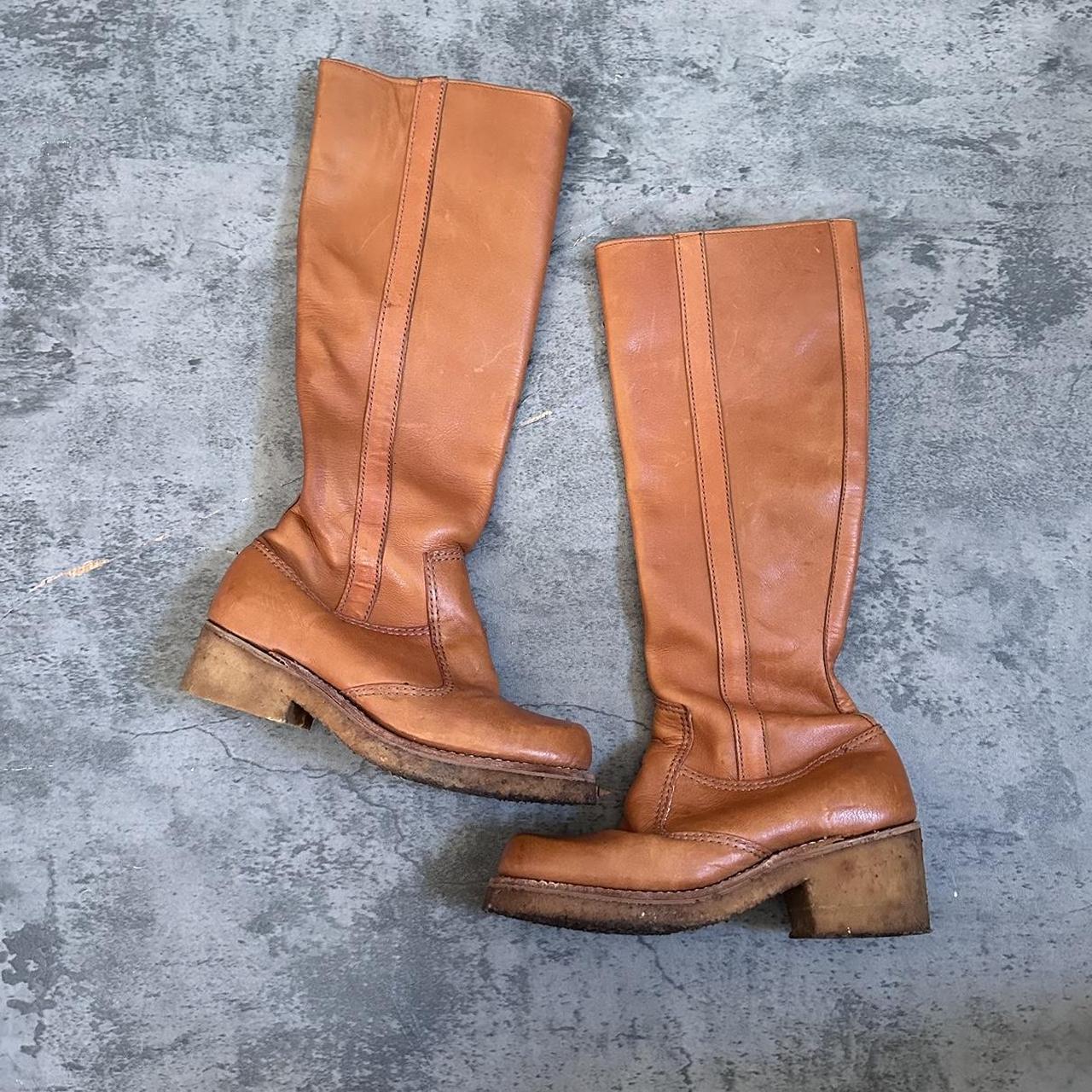 vintage 90s bort carleton women high campus boots sz... - Depop