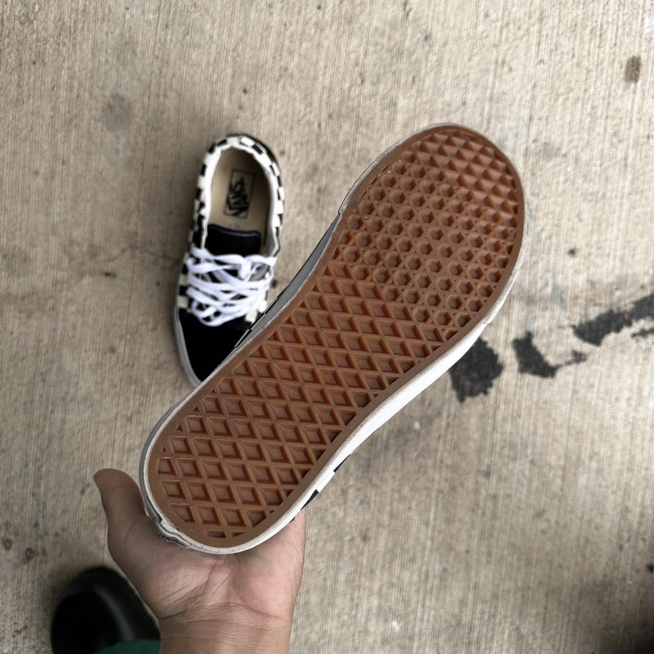 black and white checker Vans - Depop