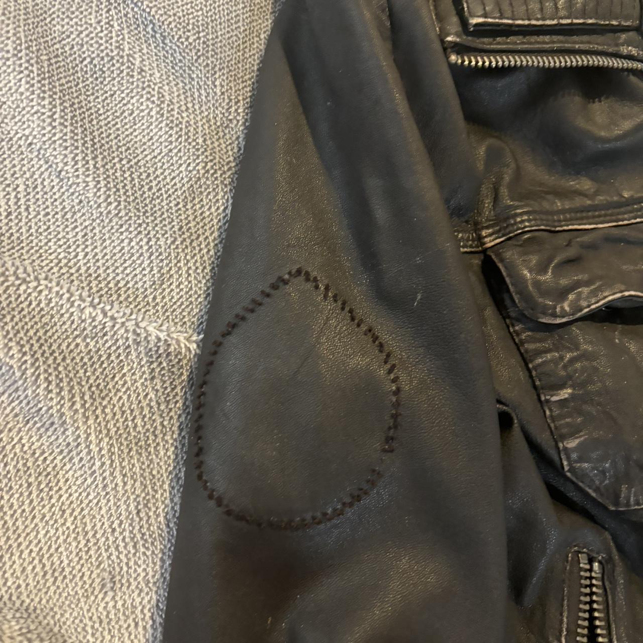 Dark Super-dry leather jacket #leatherjacket... - Depop