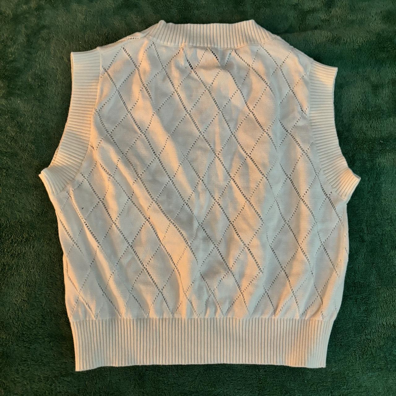 Rihoas cream sweater vest. Diamond pattern, size small. - Depop