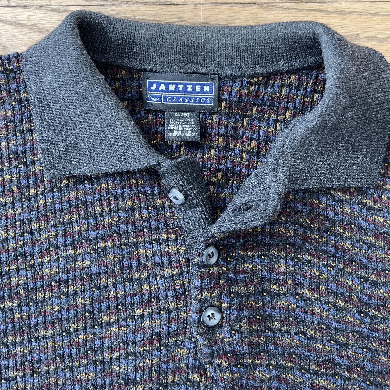 Vintage 90’s Jantzen Grandma Henley Sweater Size:... - Depop