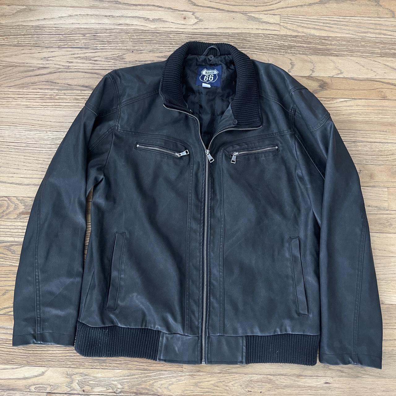 Vintage Route 66 Leather Jacket - Bomber style... - Depop