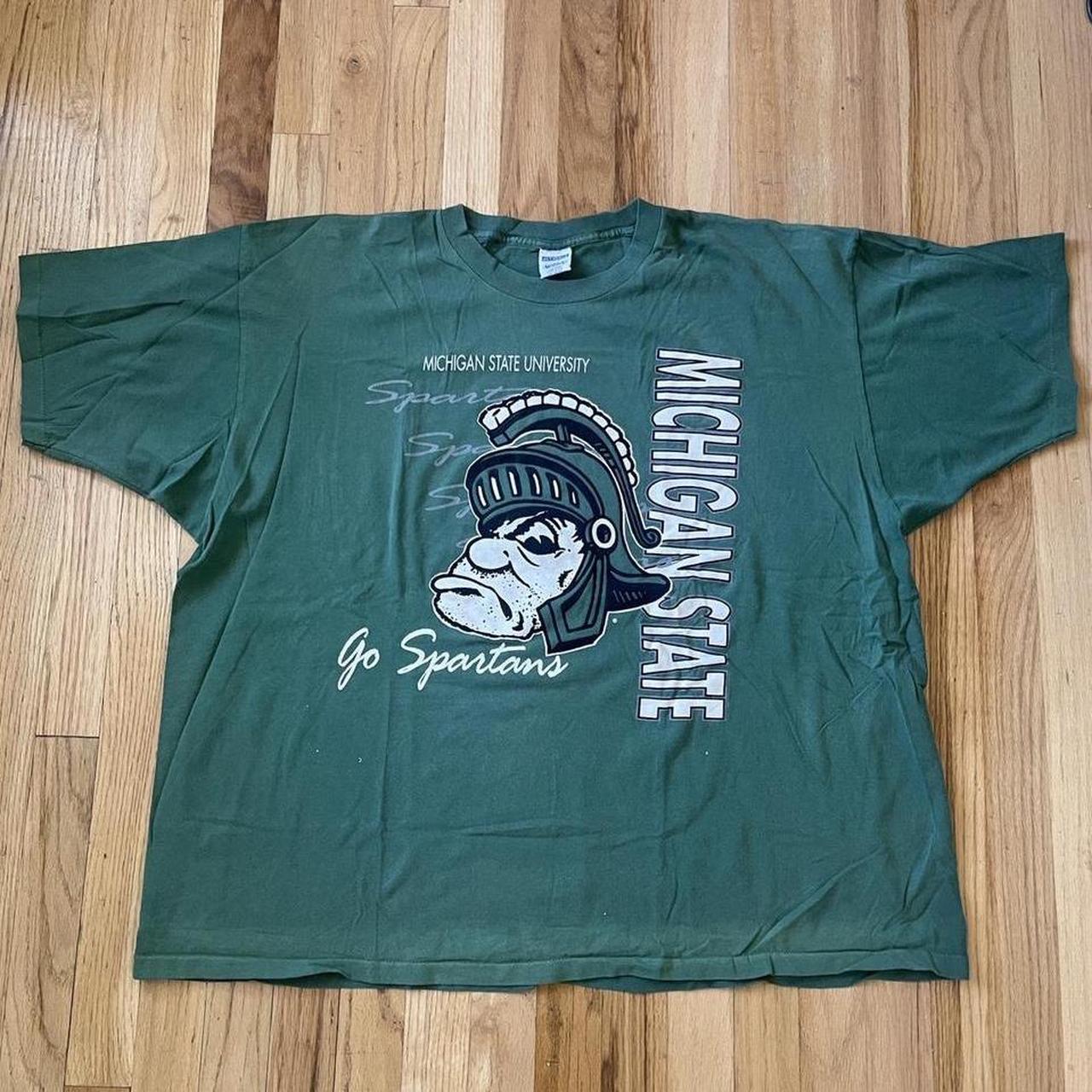 Vintage Michigan State Tee Shirt Spartans MSU Tshirt... - Depop