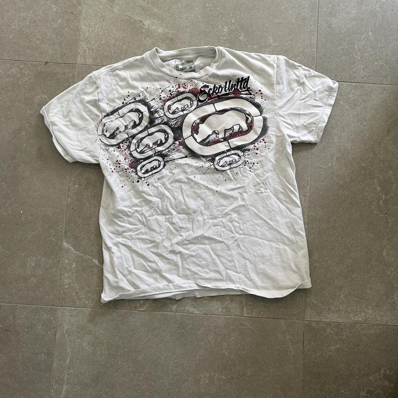 Ecko Unltd. Men's White and Red T-shirt | Depop
