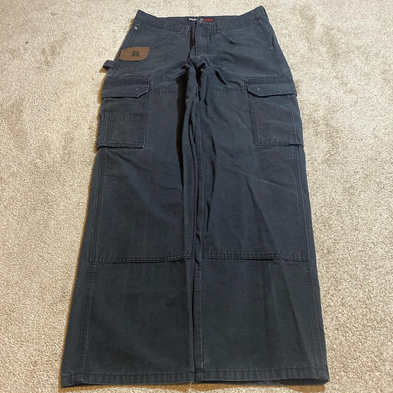 Vintage Wrangler Riggs Cargo Pants Size 33/32 Wide... - Depop