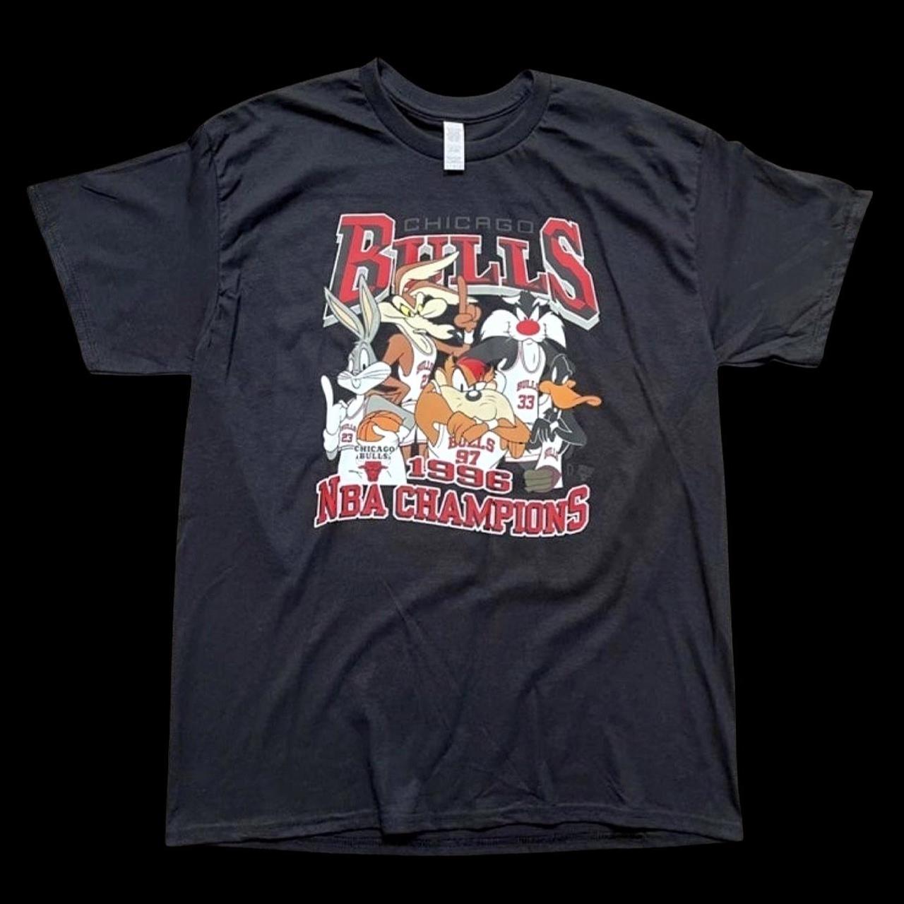 1996 Chicago Bulls Looney Tunes NBA Championship,... - Depop