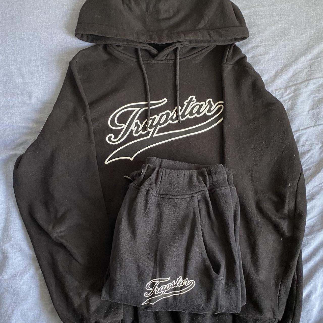 Full black trapstar tracksuit The colour has held... - Depop