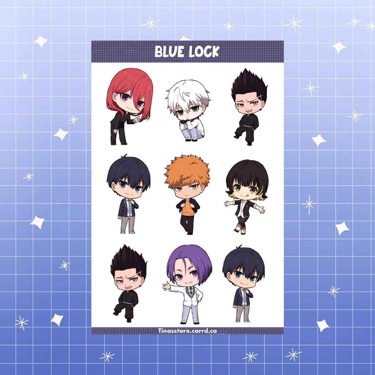 Holographic blue lock waterproof sticker sheet... - Depop