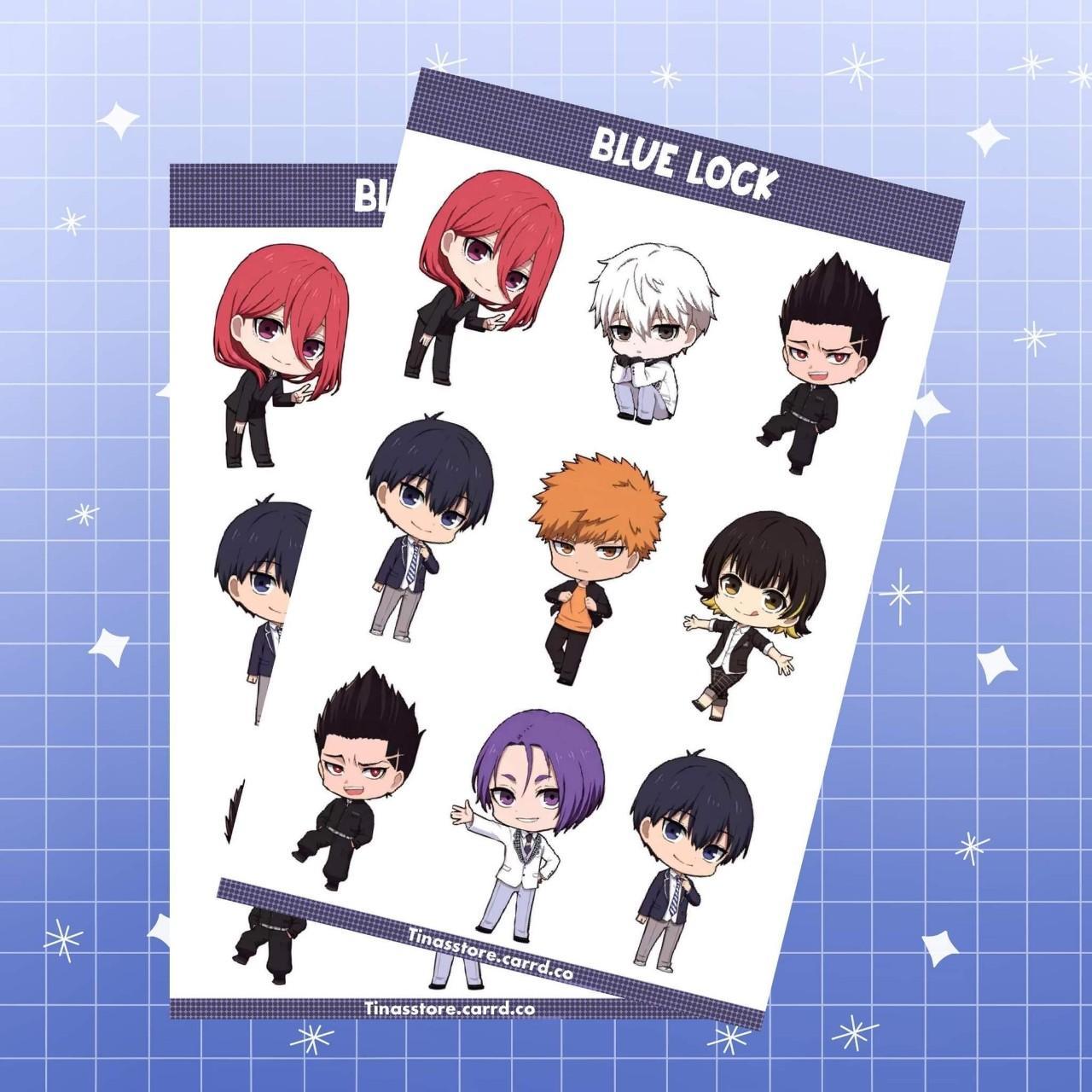 Holographic blue lock waterproof sticker sheet... - Depop