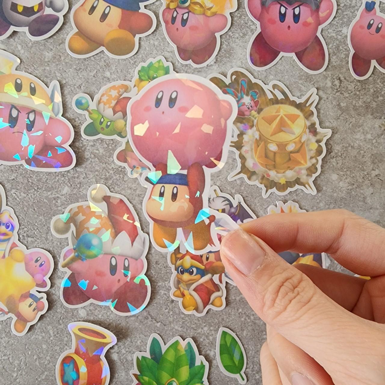 Waterproof/holographic Kirby sticker pack A pack is... - Depop