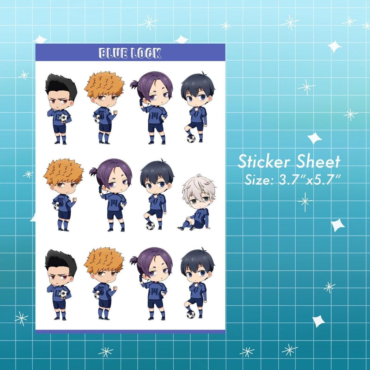 Matte blue lock sticker sheet Size: 3.7"×5.7" Free... - Depop