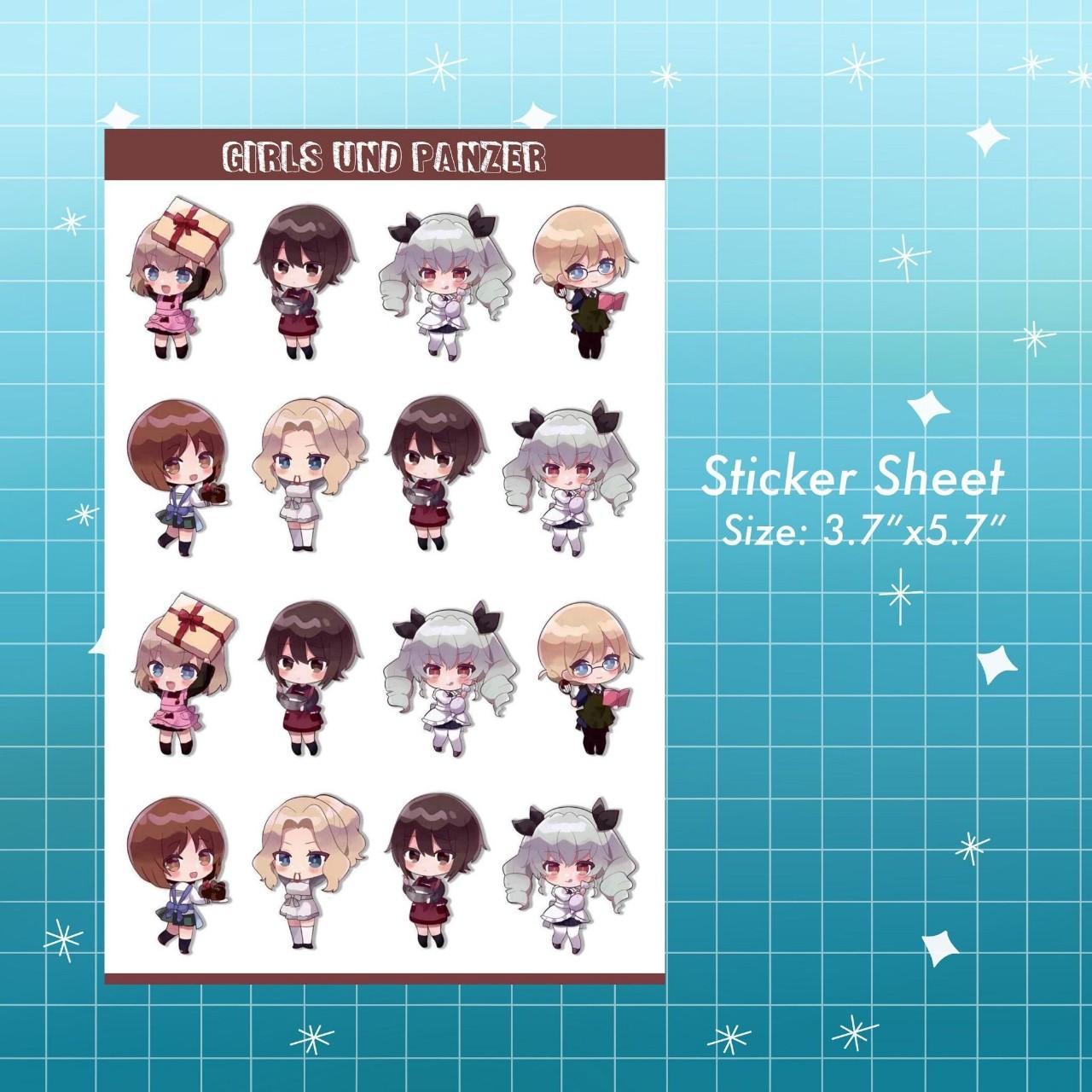 Matte girls und panzer sticker sheet Size:... - Depop